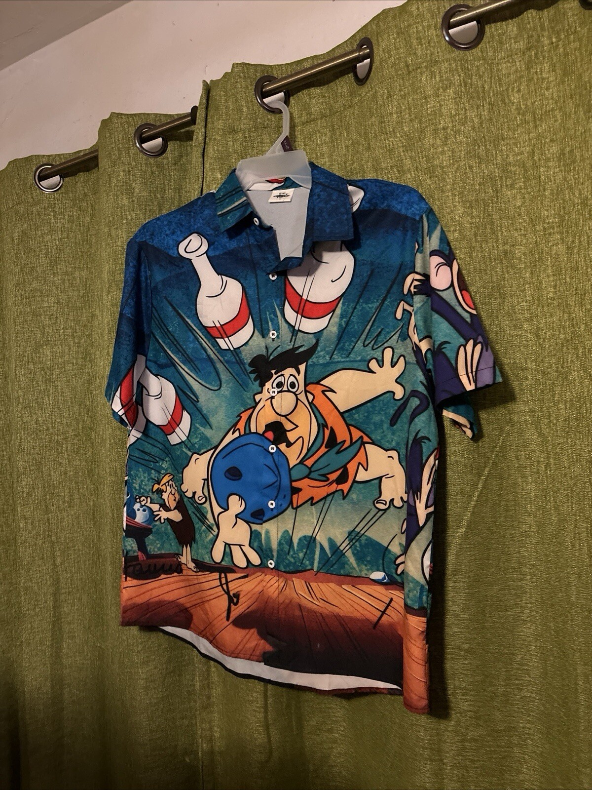 Flintstone Bowling Shirt hanna Barbara Medium Men’s - Gem