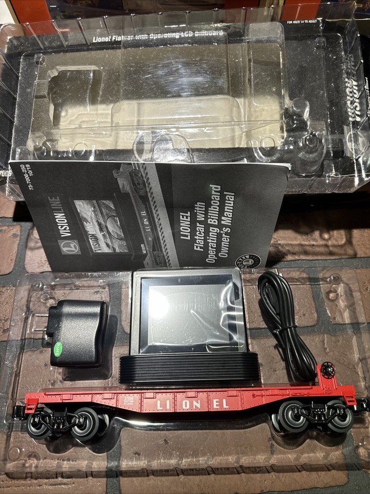 Lionel 6-37006 Lionel Vision Line Flatcar With Operating LCD Billboard ...