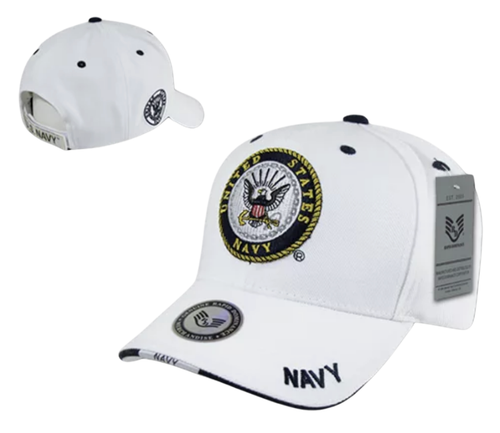 White US Navy Emblem Military Baseball Cap Hat - United States Logo ...