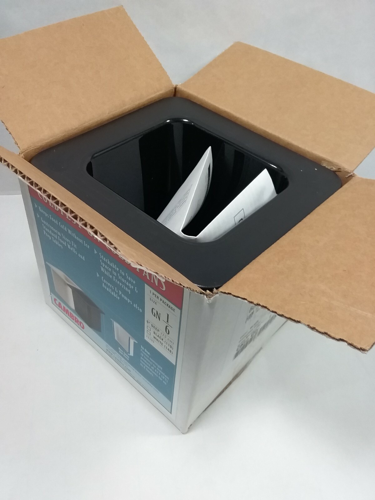 CAMBRO ColdFest GN 66CF110 Food Pan CF-Black 1/6×6" with Lid --b091 jj ...