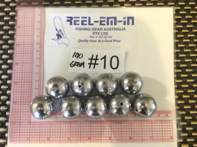 lead BALL SINKERS SIZE 10 WEIGHT 140 GRAMS QTY 9 Ball SINKERS DELIVERED ...