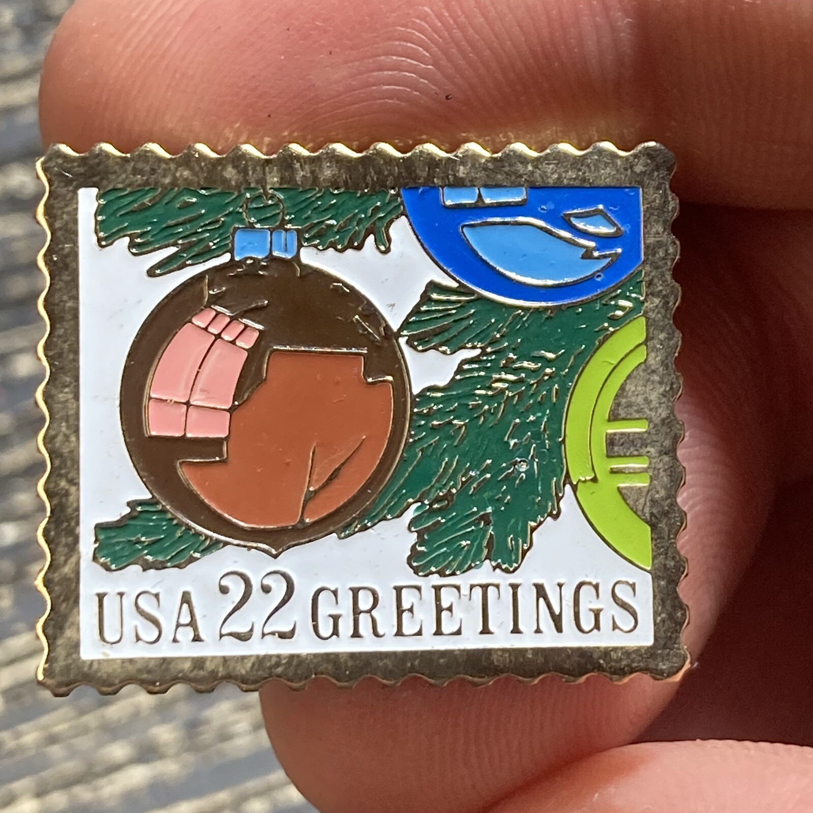 Vintage USA 22 Greetings Postage Stamp Lapel Pin Hat Vest EUC K439 | eBay