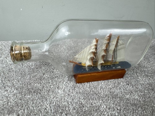 VINTAGE MAYFLOWER GLASS Sculpture RARE Ship in a Bottle San Diego | eBay