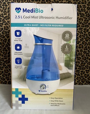 MEDIBIO 2.5L COOL MIST ULTRASONIC HUMIDIFIER NIB | eBay
