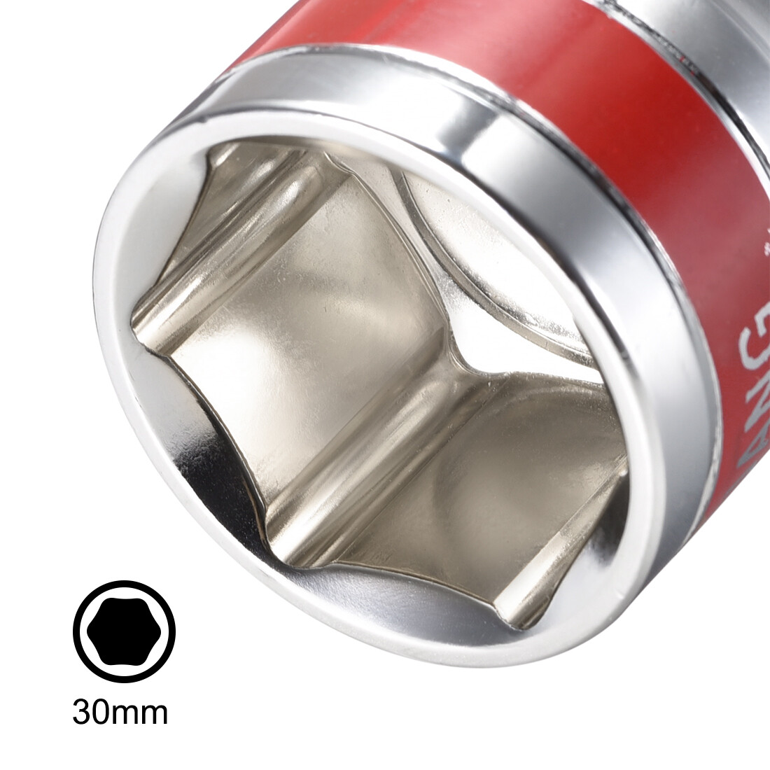 1/2-Inch Drive by 30mm Shallow Socket with Red Band, Cr-V, 6-Point ...