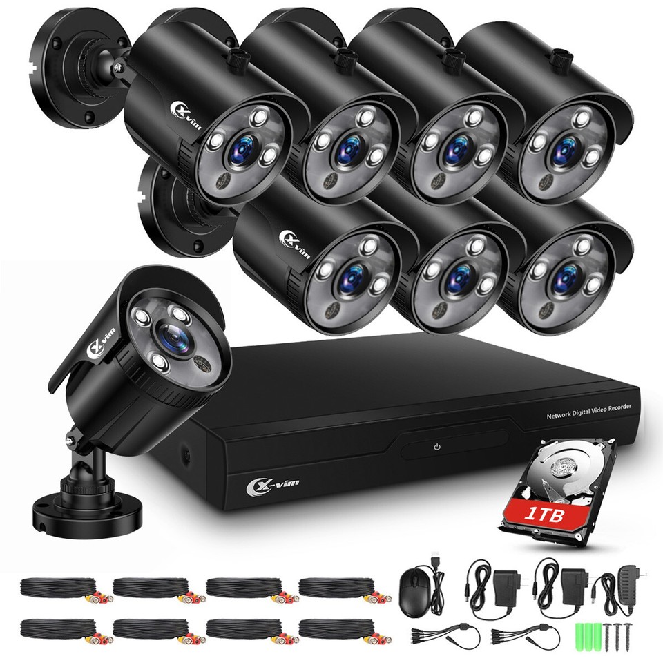 XVIM 1080P Security Camera System Wired 8CH Home Camera Security ...