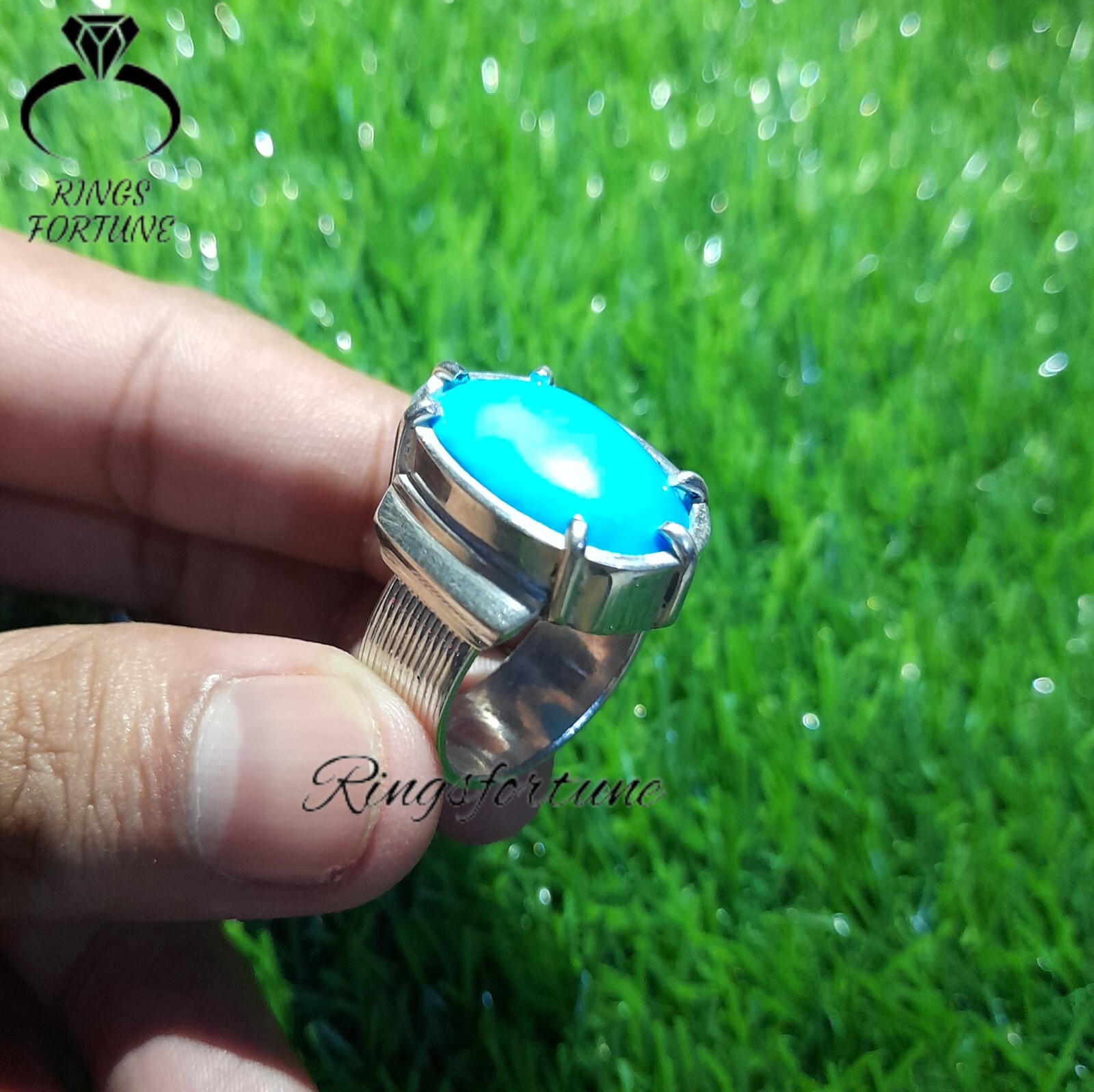 Neshapuri Turquoise Ring - Natural Persian Gemstone Handmade Jewelry ...