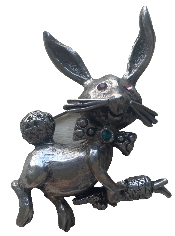 Silver Rabbit Brooch | eBay