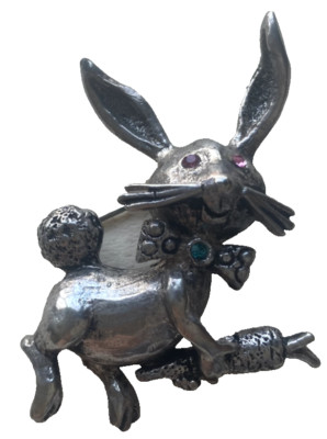 Silver Rabbit Brooch | eBay