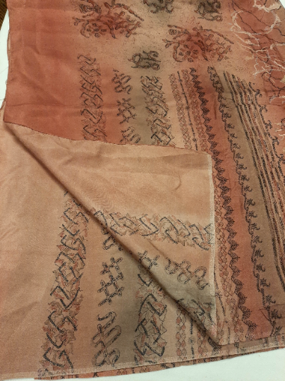 Pure Silk Fabric By The Yard Dress Making Cloth Collage Vintage ...