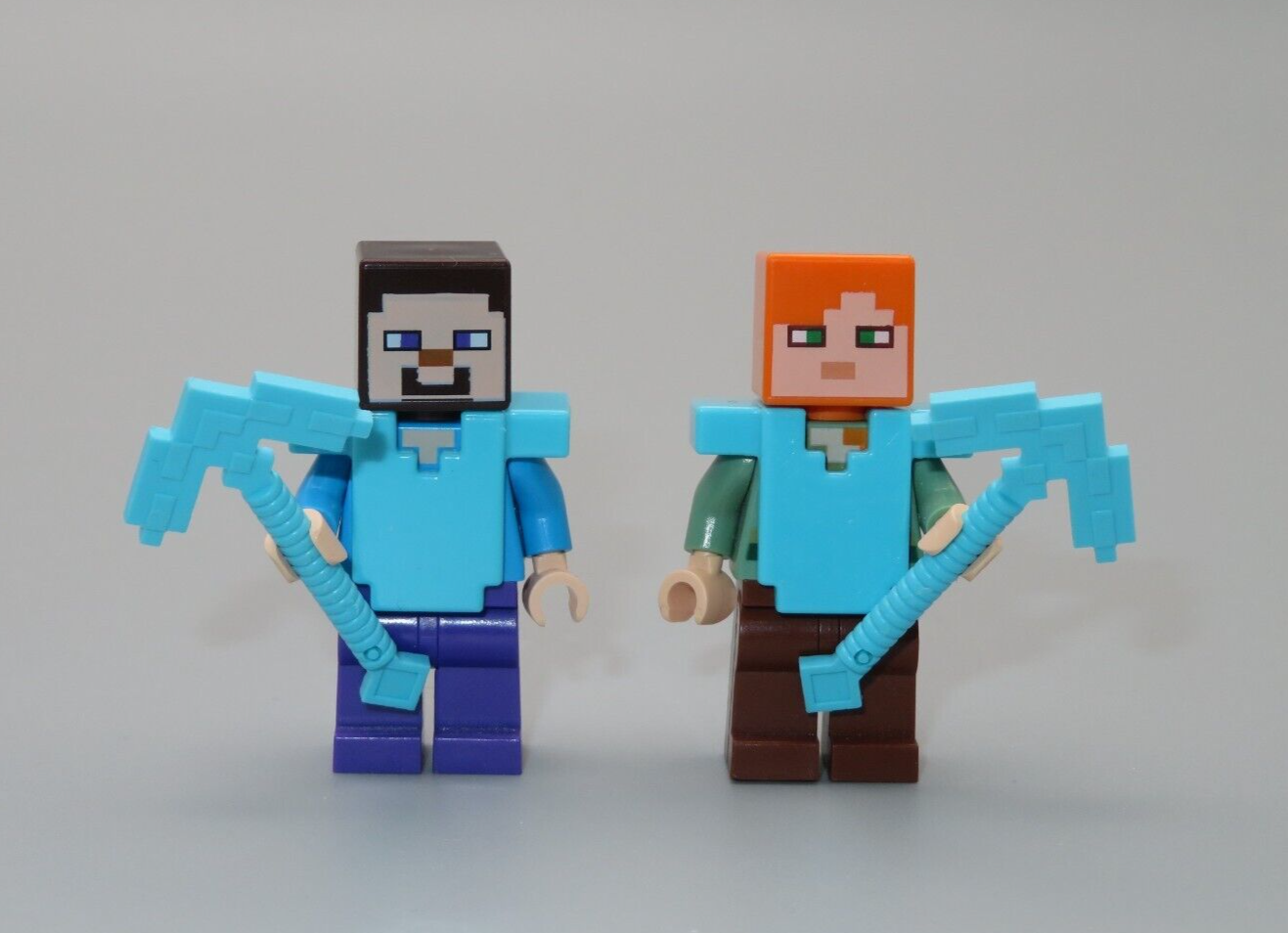 Lego Minecraft Steve Alex armor pickaxe minifigure | eBay