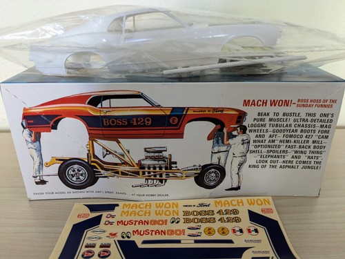 SUPER RARE! **NIB VINTAGE AMT MACH WON MUSTANG FUNNY CAR KIT *SEALED ...