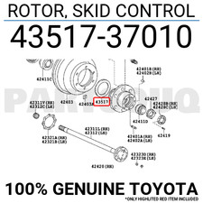 43515-0K020 Toyota OEM Genuine ROTOR, SKID CONTROL, FRONT | eBay