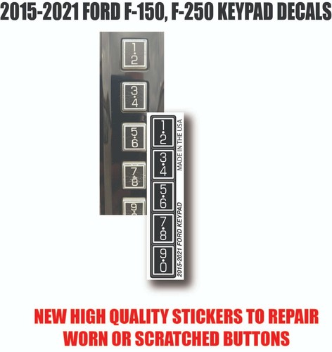 2015-21 FORD F150 F250 KEYLESS ENTRY DOOR KEYPAD DECAL STICKER SET | eBay