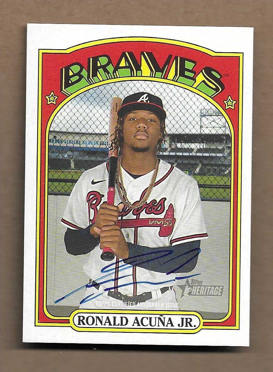 Ronald Acuna Jr. 2021 Topps Heritage High Number Certified Autograph ...