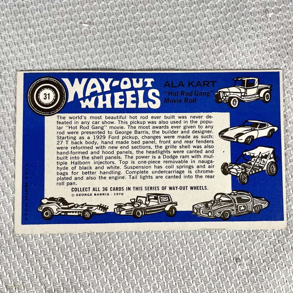 1970 WAY OUT WHEELS Ala Kart George Barris #31 | eBay