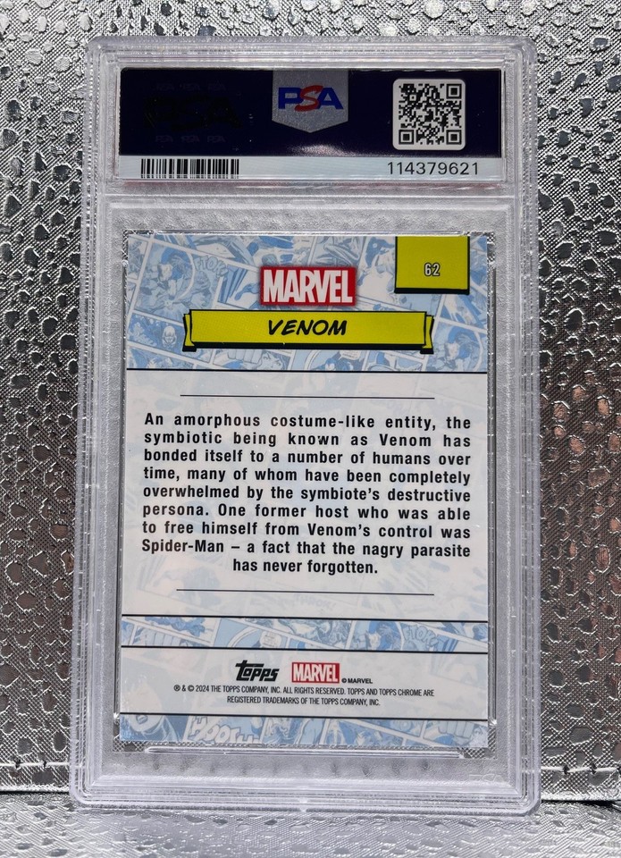 2024 Topps Chrome Marvel Sapphire #62 Venom Yellow Refractor /75 PSA 10 ...
