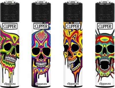 4 - Clipper Lighters Refillable MELTING SKULLS Cigarette Lighter | eBay
