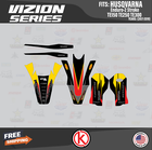 Graphics Kit for Husqvarna TE150 TE250 TE300 (2017-2019) Vizion-Gold | eBay