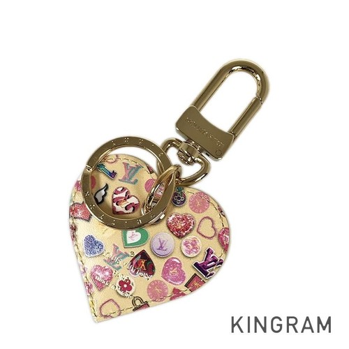 LOUIS VUITTON Porto Cle Love Lock Heart M01165 Yellow Patent Leather ...