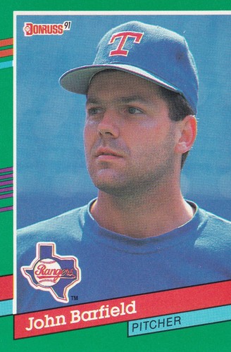1991 Donruss #688 John Barfield MLB Texas Rangers + (Yes 3 Free Mystery ...
