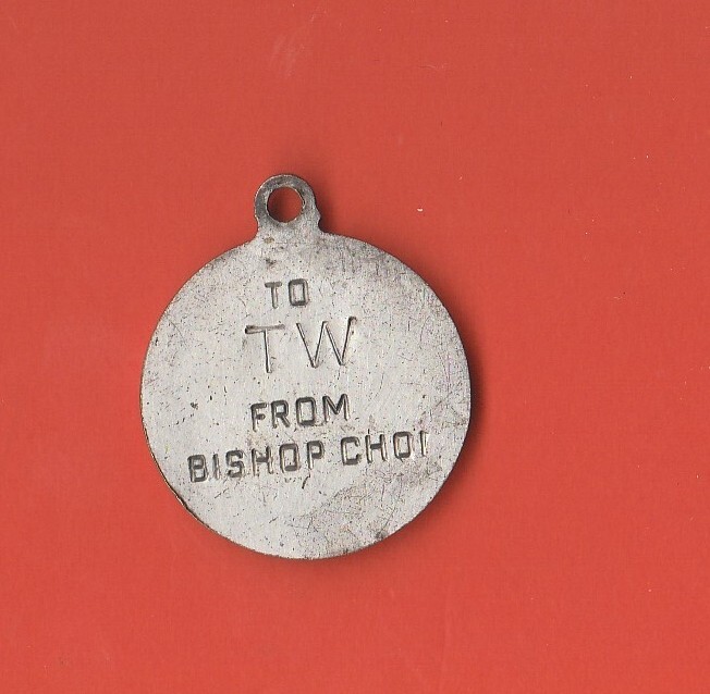 VINTAGE SAINT CHRISTOPHER PROTECT US PENDANT FROM BISHOP CHOI | eBay