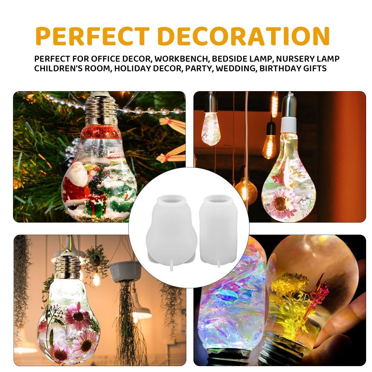 16pcs Silicone LED Light Bulb Resin Molds Chip Cover Epoxy Making Tool ...