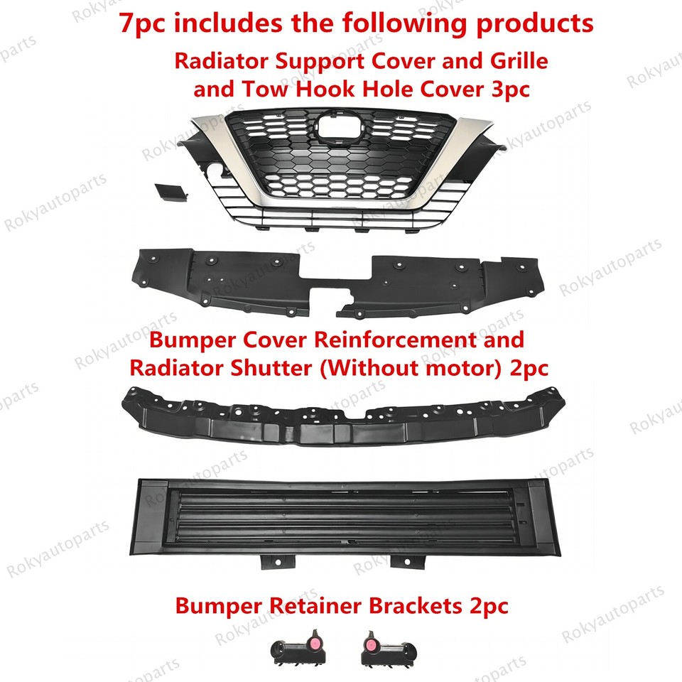 For Altima 2019-21 Bumper Grille/Support Retainer/Radiator Cover ...
