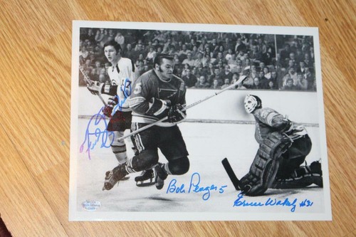 St Louis Blues Bruins Photo Signed x3 Bob Plager Ernie Wakely Fred ...