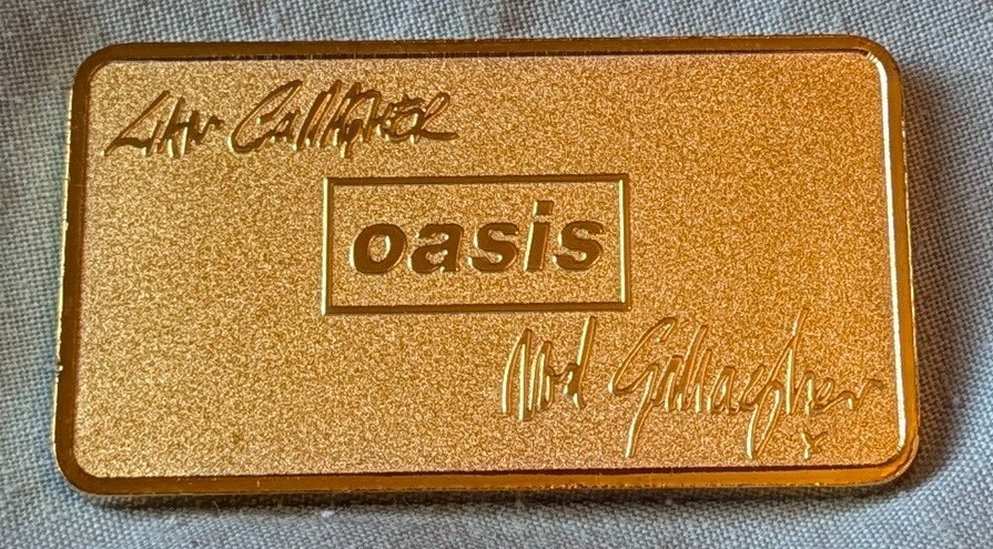 Oasis Concert Ticket Gold Bar U C Liam Gallagher Noel Signatures ...