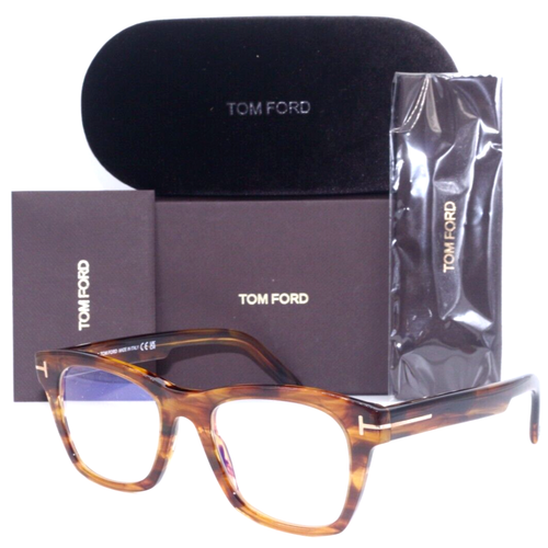 NEW TOM FORD TF 5886-B 047 LIGHT BROWN HORN AUTHENTIC FRAMES EYEGLASSES ...