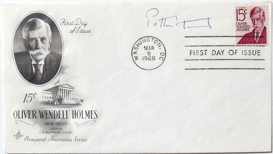 Associate Justice Potter Stewart Served Supreme Court 1958 1981 Signed ...