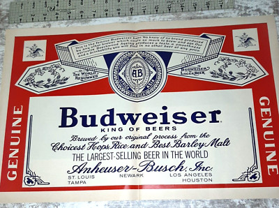 1966 Budweiser Vintage 2 Page Print Ad Beer Label LIFE Magazine Genuine ...
