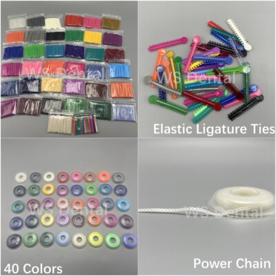 Dental Orthodontic Elastic Ligature Ties +Power Chain Continue/Short ...