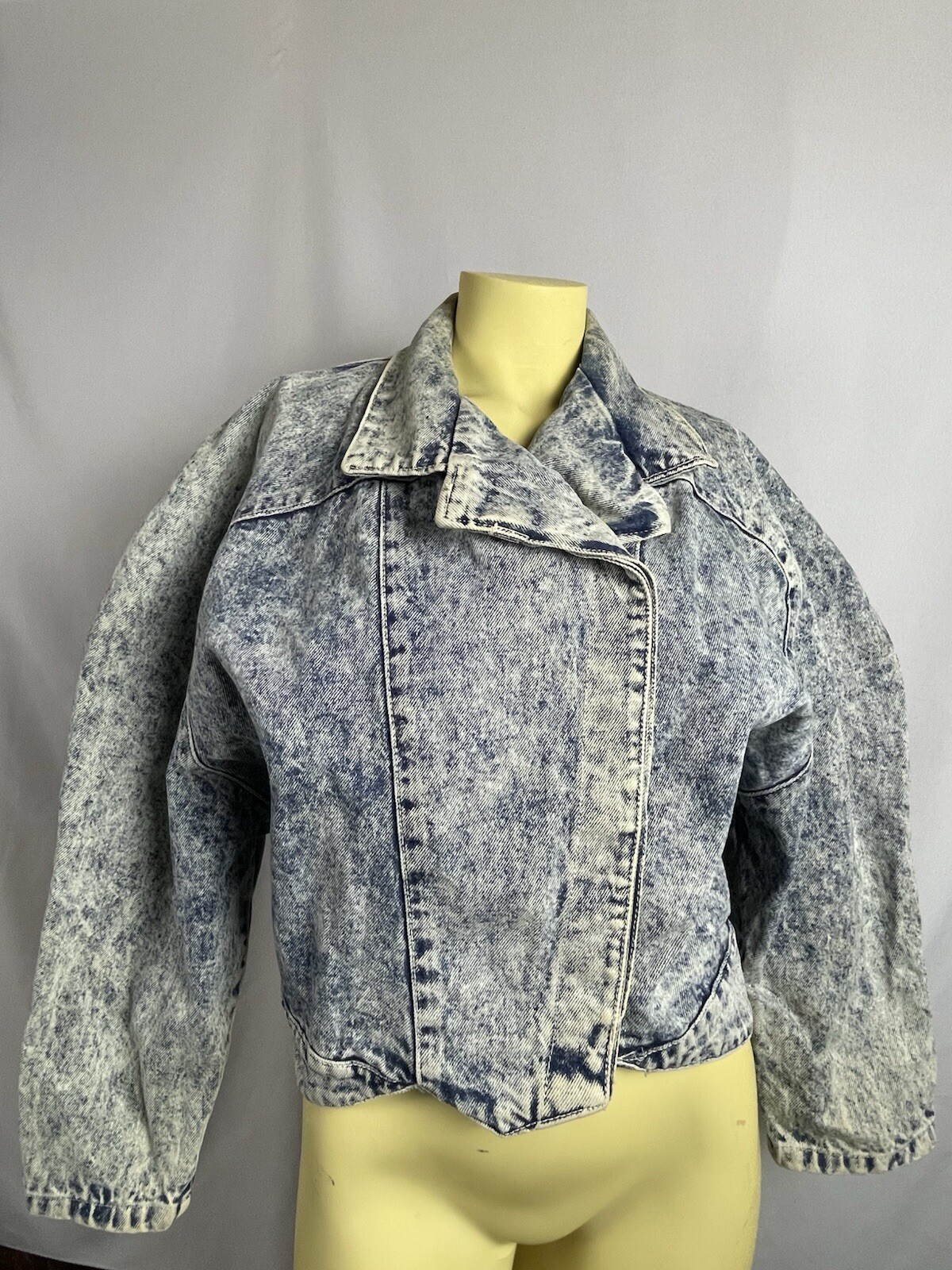 Vintage 80s Torpedo Int. Fringe Cropped Acid Washed Denim Jacket Womens ...