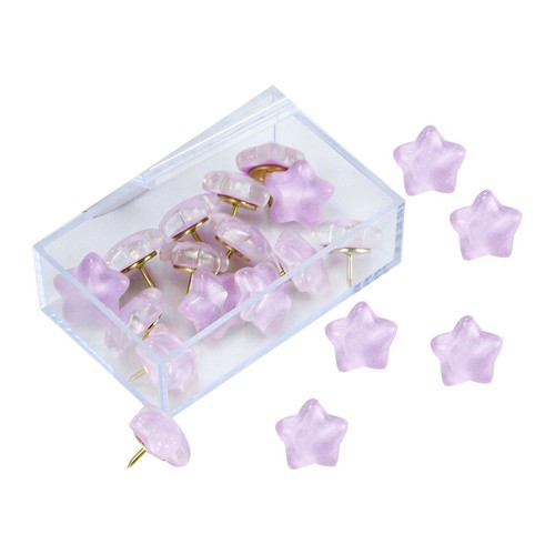 Glitter Star Push Pins Desk Accessories Sparkly Set with Storage Box ...
