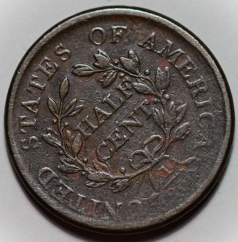 1806 Draped Bust Half Cent - Small 6/Stemless - Rotated Die - 1/2c ...