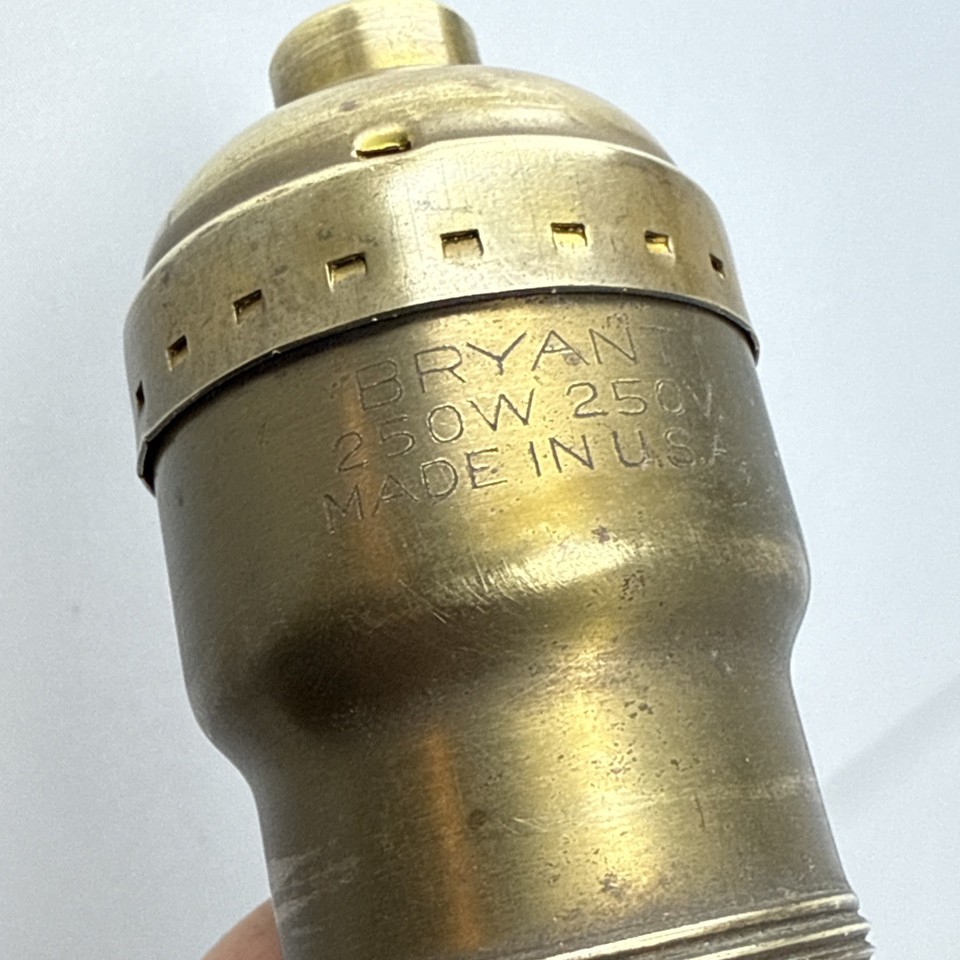 Antique BRYANT Light Lamp Socket Brass Pull Chain Tassle | eBay