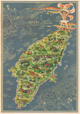 Pictorial Map of The Colossus of Rhodes, Greece Wall Art Poster Print ...