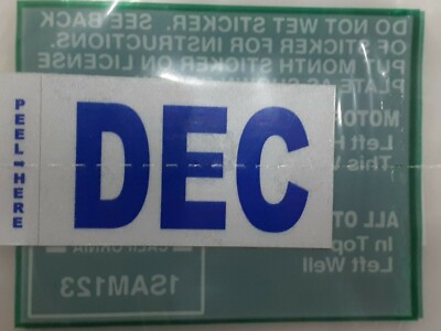 California Month Sticker (December) DMV License Plate Month Sticker ...