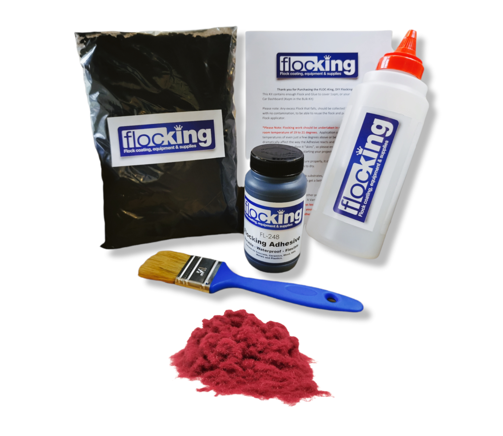 Flocking Kit Chilli Red- Flock Powder -Dashboard Flock, Adhesive ...
