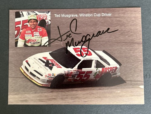 1991 TED MUSGRAVE Signed JASPER ENGINES #55 Hero Team Card NASCAR Auto ...