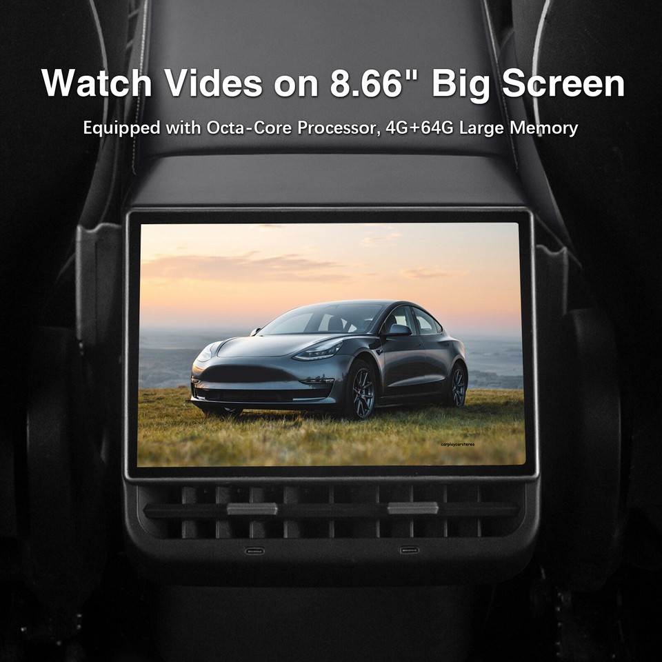 8.66'' Rear Entertainment Screen compatible with Tesla MODEL 3/Y (26 ...