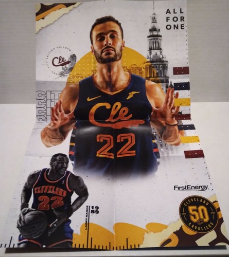 Larry Nance Jr duel fold poster and tipoff program Cleveland Cavaliers ...