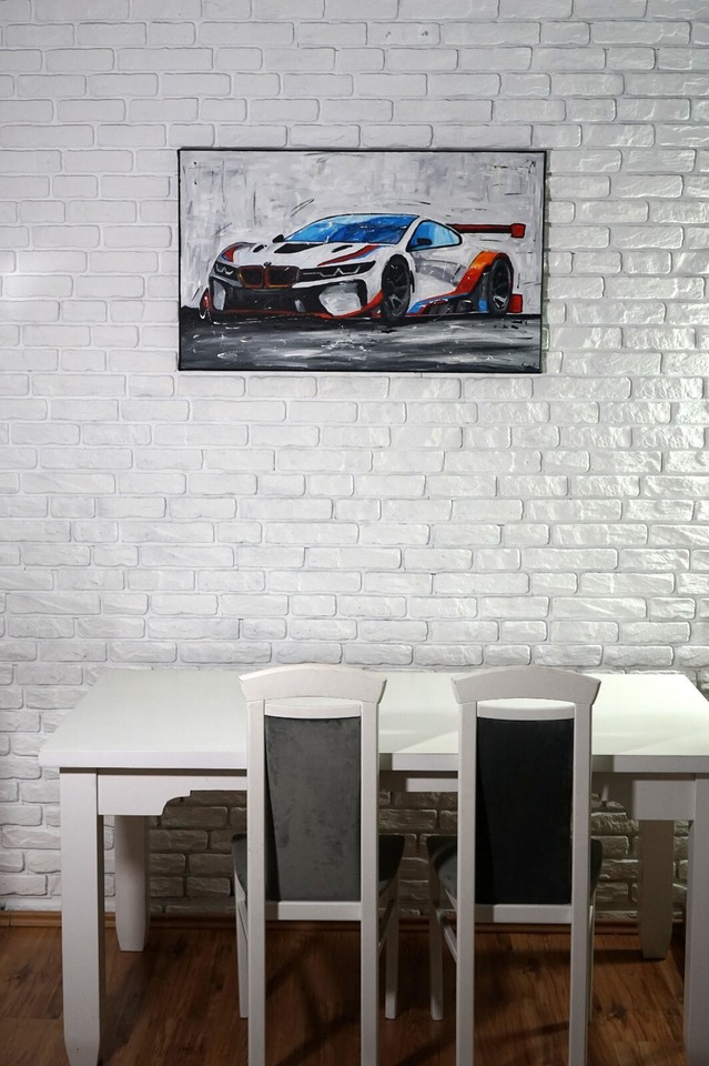 Large original acrylic painting iconic car BMW M8 unique from the ...
