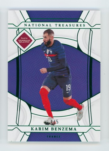 2022 Karim Benzema Panini National Treasures World Cup Emerald France ...