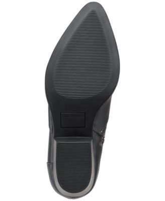 SUN STONE Womens Black Goring Grangerr Pointed Toe Block Heel Booties ...