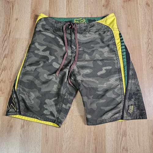 Y2k Fox Racing Shorts Mens 34 Board Camo Cargo Pockets Logo Outdoors vintage | eBay