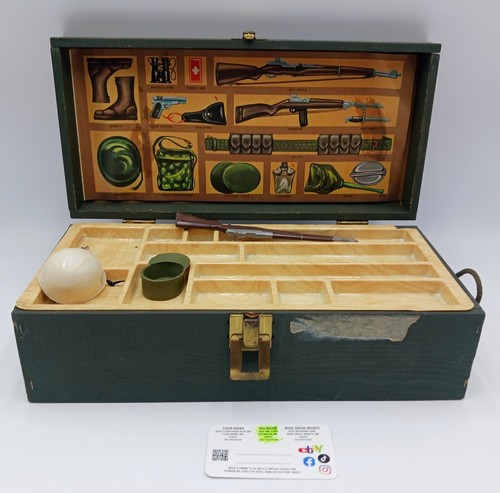 RARE Vintage 1964 GI Joe Hasbro Foot Locker Storage Wooden Trunk Case ...