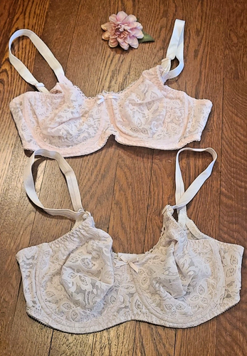 Bali Set Of 2 Bras Style 3432 Lace & Smooth Unlined Underwire Size 36C ...
